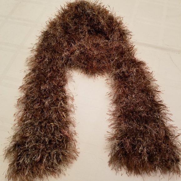 Hand Crafted | Accessories | Handmade Fuzzy Scarf With Teal Accents ...